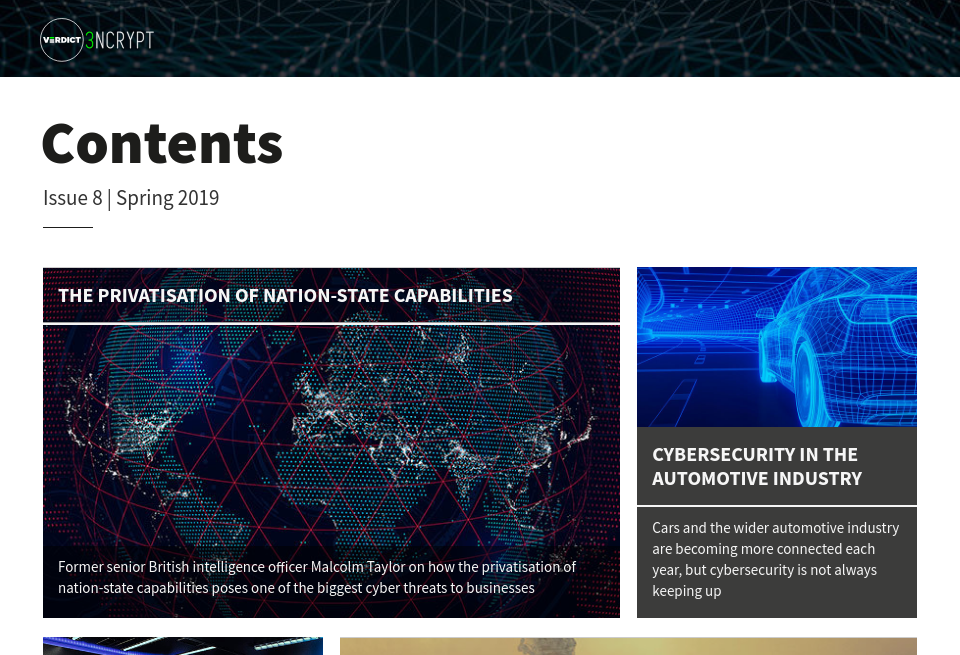 Contents Verdict Encrypt Issue 8 Spring 2019